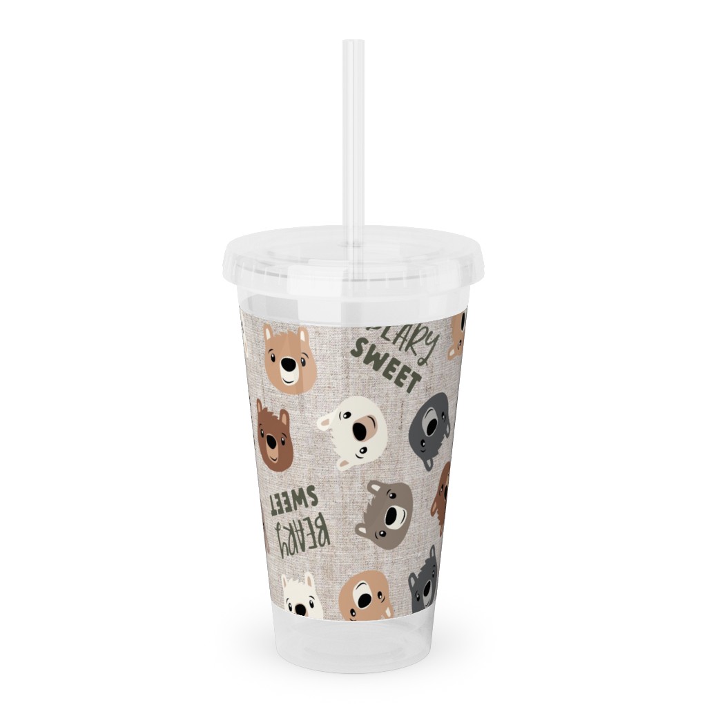 Beary Sweet Bears - Beige Acrylic Tumbler with Straw | Shutterfly