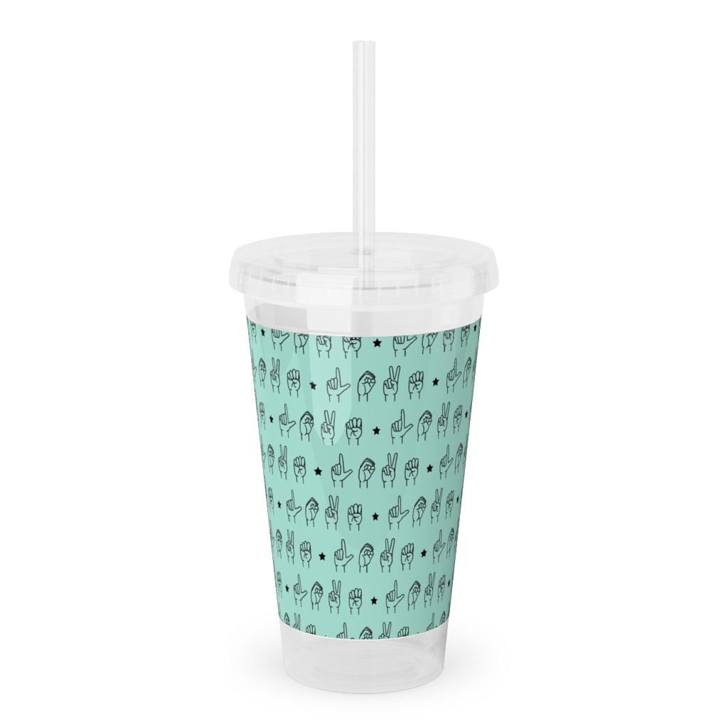 Love Sign Language Acrylic Tumbler with Straw | Shutterfly