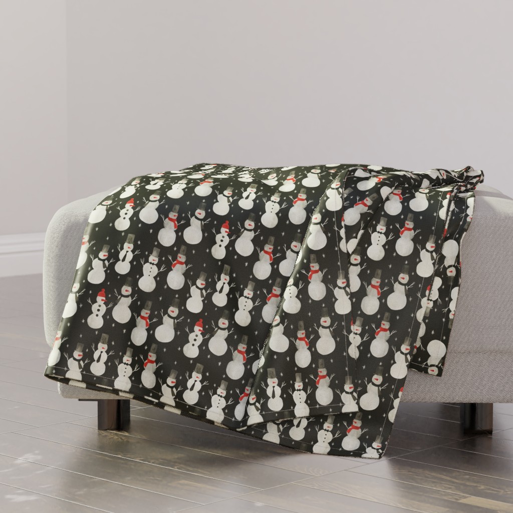 Watercolor Snowmen Blanket | Shutterfly