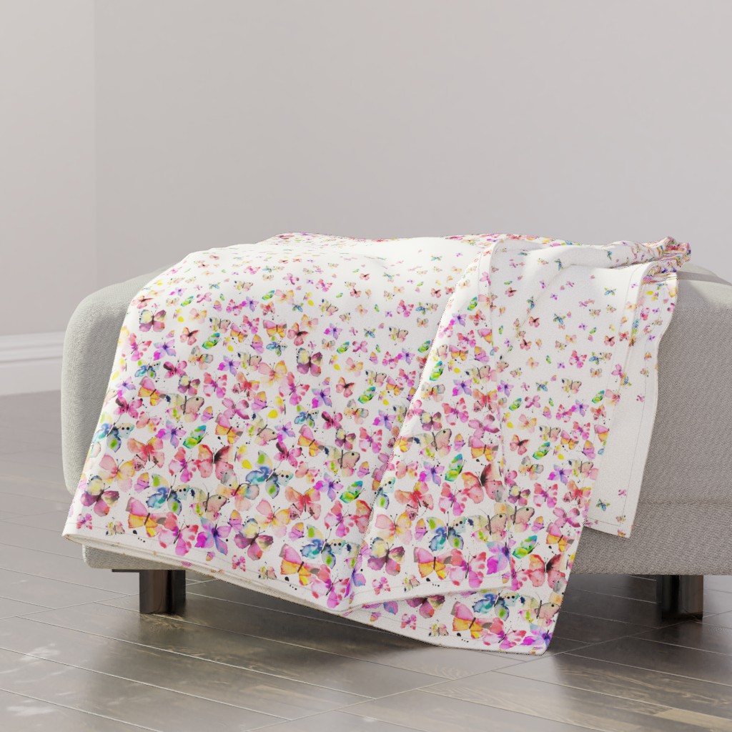 Watercolor Butterflies - Multicolor Blanket | Shutterfly
