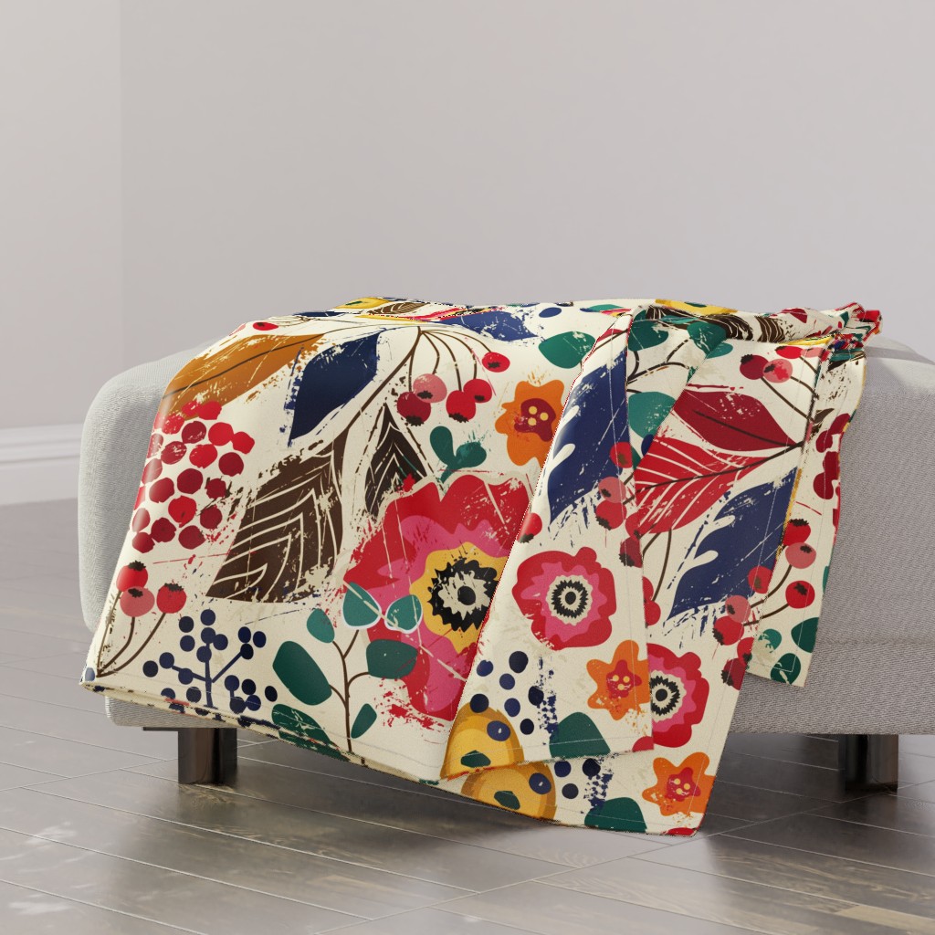 Botanical Woodcut - Multi Blanket | Shutterfly