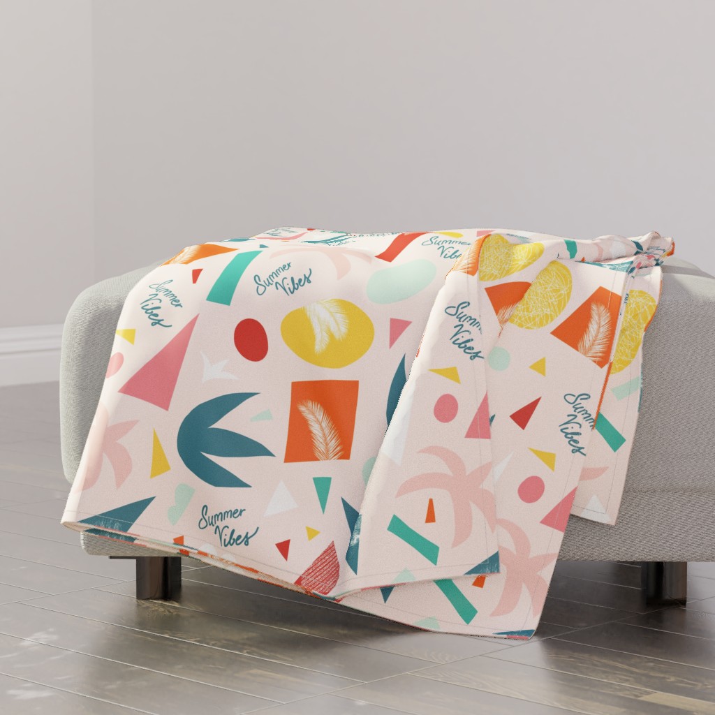 Summer Vibes Abstract Shapes Blanket | Shutterfly