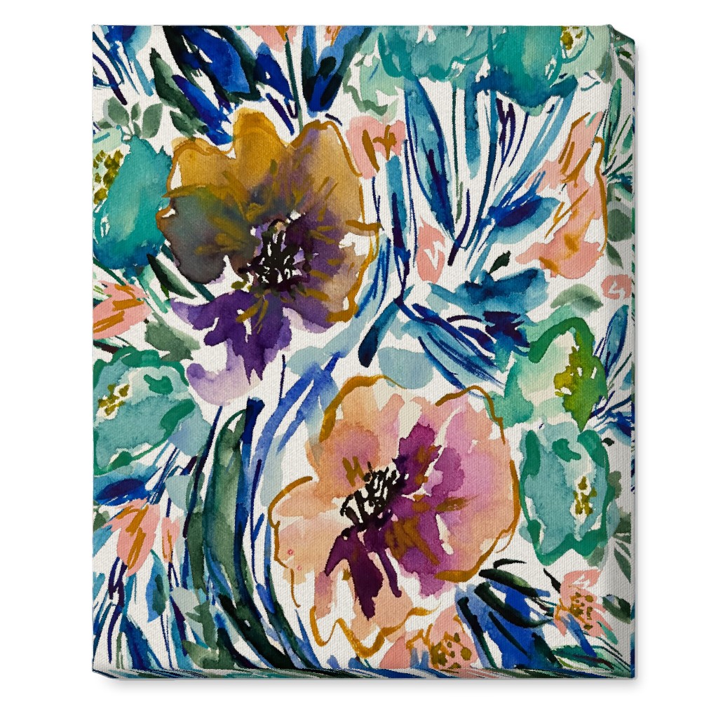 Purple and Blue Florals - Multi Canvas Print | Shutterfly