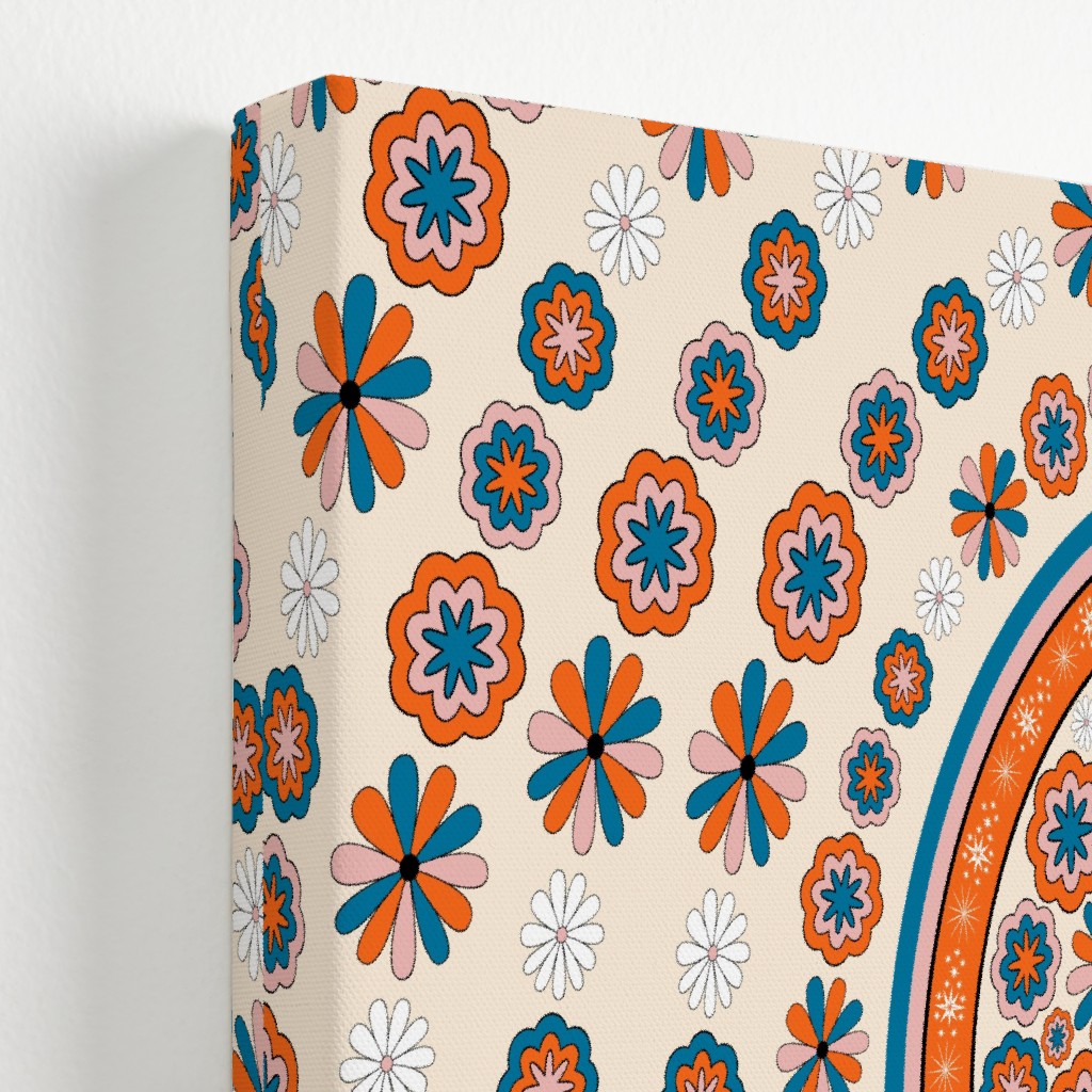Retro 70s Peace Sign - Multi on Beige Wall Art | Shutterfly