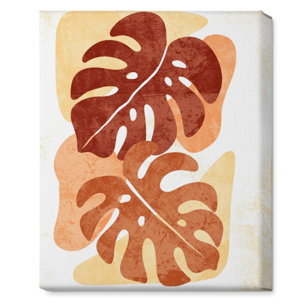Botanical Monstera Leaves - Earthy Warm Tones Wall Art | Shutterfly