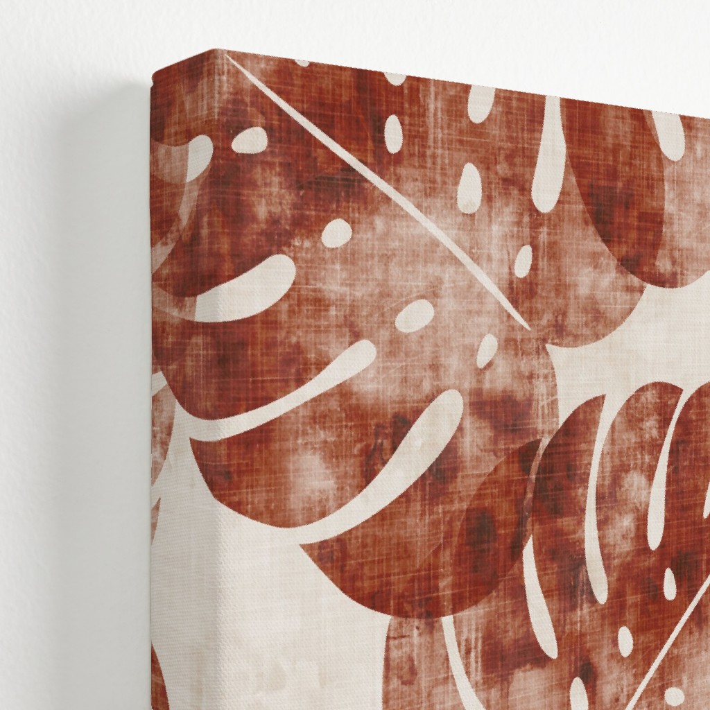 Monstera Leaves - Rust Canvas Print | Shutterfly