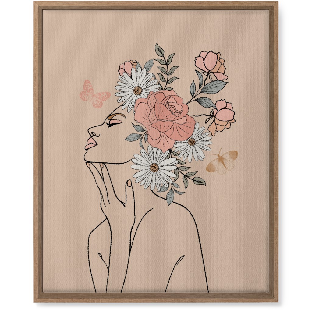 Feminine Line Art Botanical Sketch - Neutral Wall Art | Shutterfly