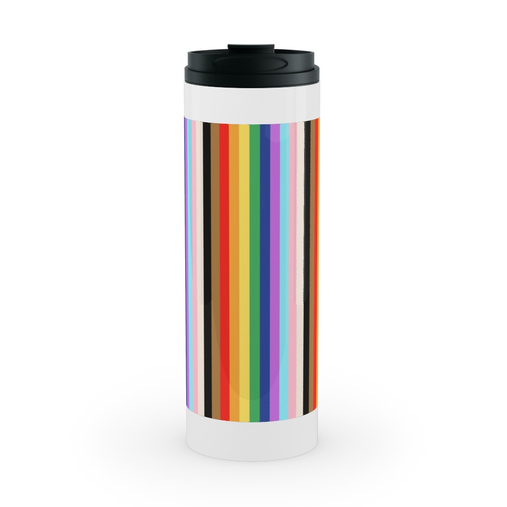 Lgbtq Stripes - Rainbow Pride Flag - Vertical Stainless Mug | Shutterfly