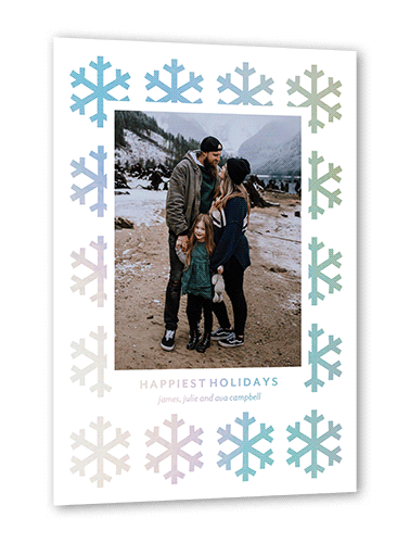 Flashy Snowflakes 5x7 Personalized Foil Card By Yours Truly Shutterfly