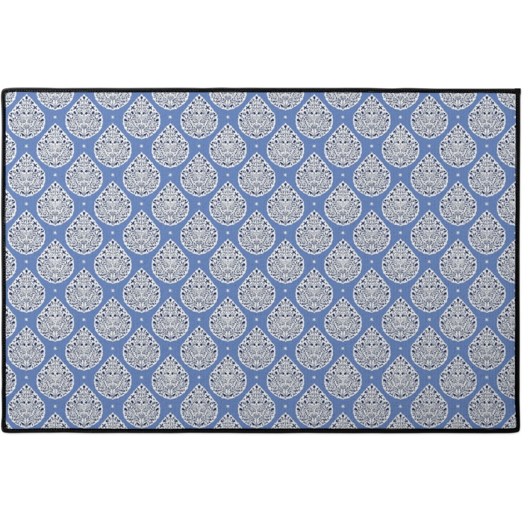 Conway Paisley - Cobalt and Navy Door Mat | Shutterfly