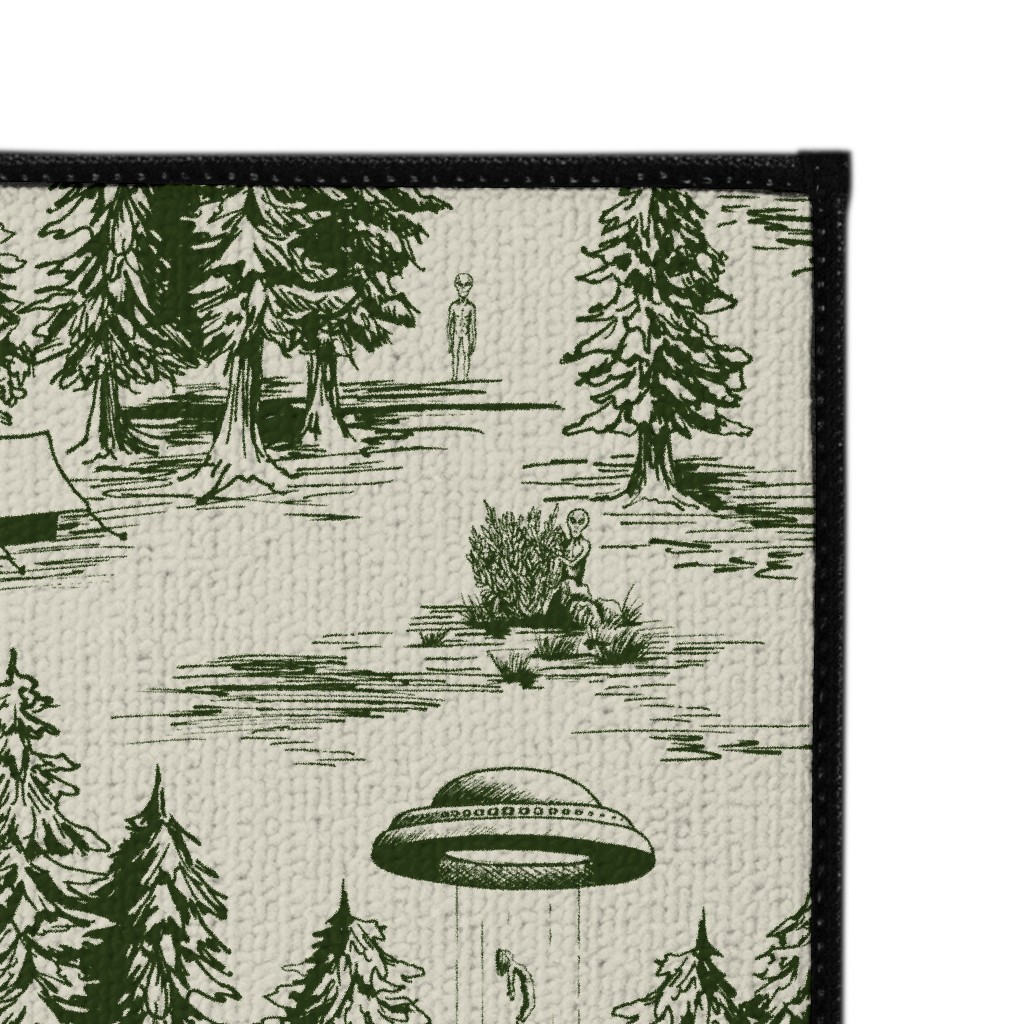 Alien Abduction - Forest Green and Cream Door Mat | Shutterfly