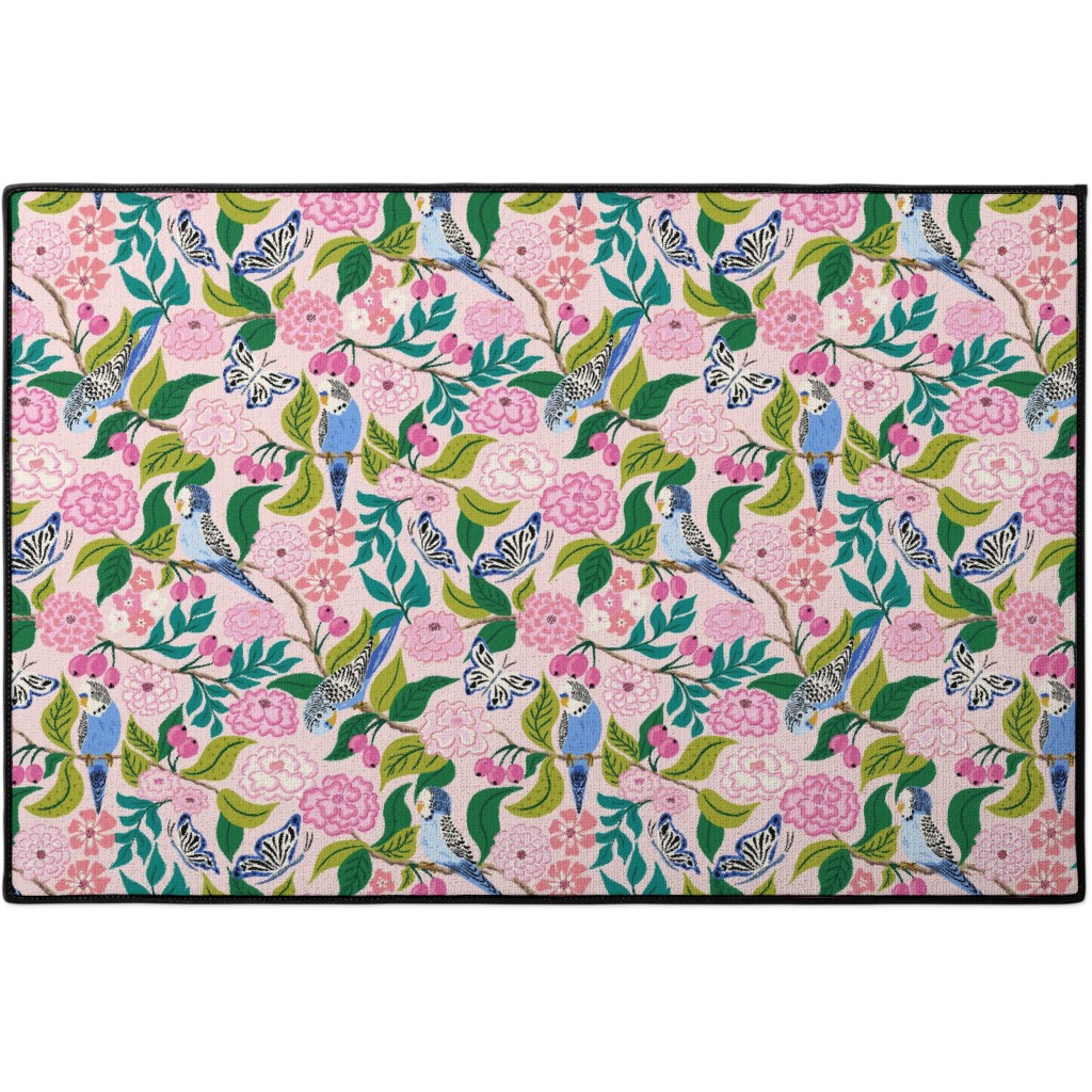 Budgies and Butterflies - Pink and Green Mouse Pad | Shutterfly