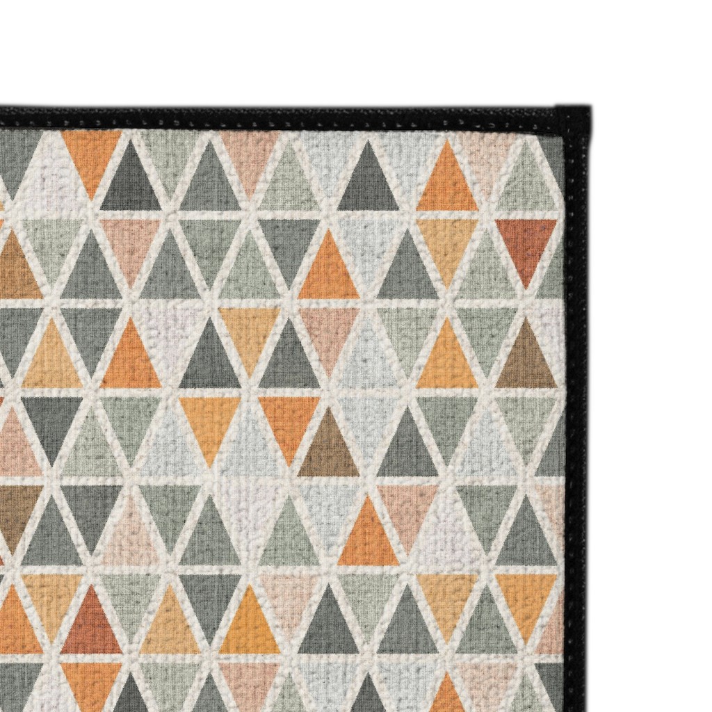 Triangles - Grey and Orange Door Mat | Shutterfly