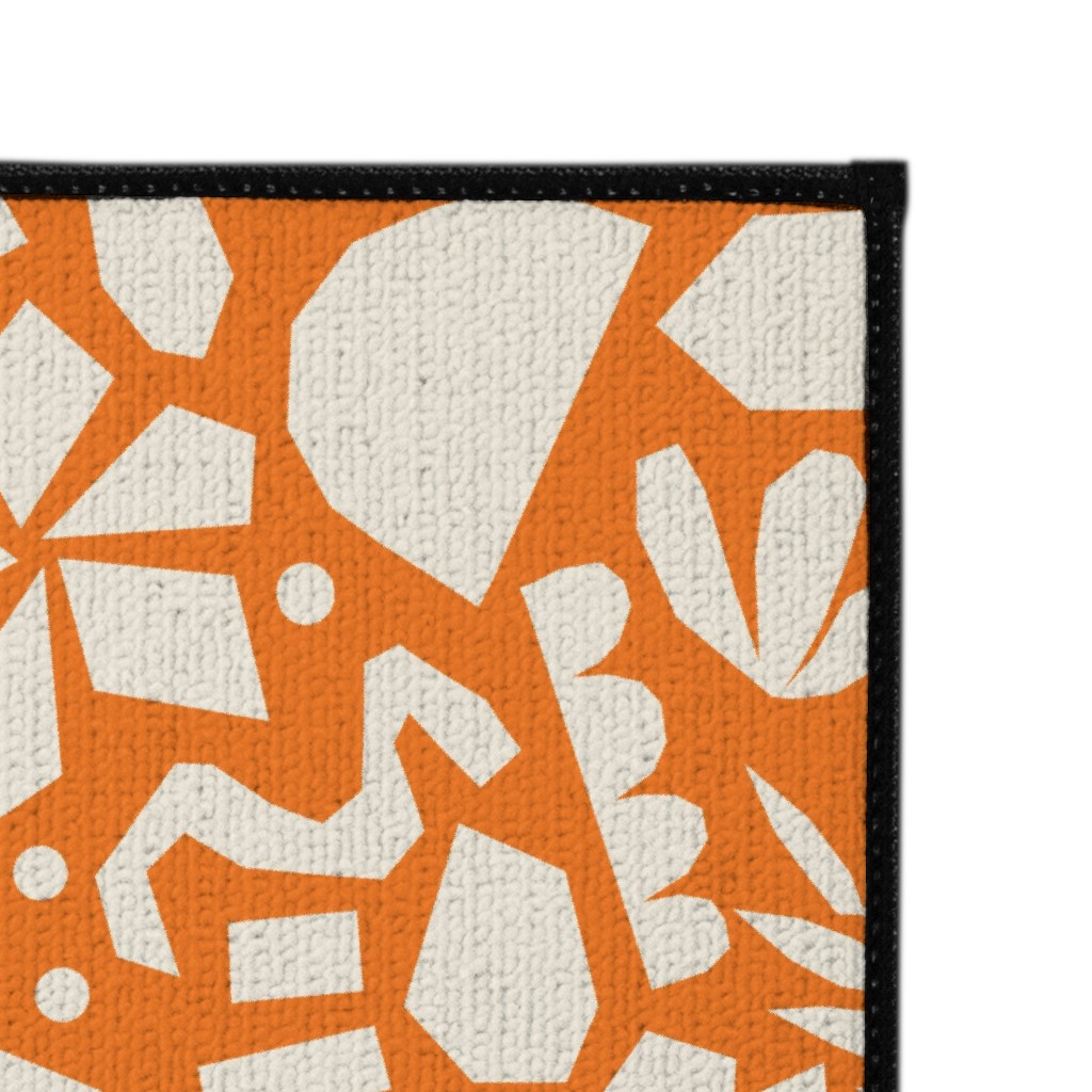 Paper Cut Floral Collage - Orange Door Mat | Shutterfly