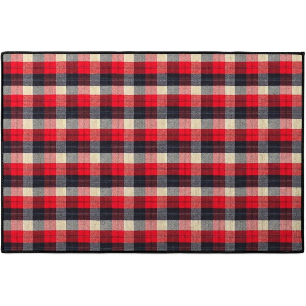 Lumberjack Flannel Buffalo Plaid - Red Door Mat | Shutterfly