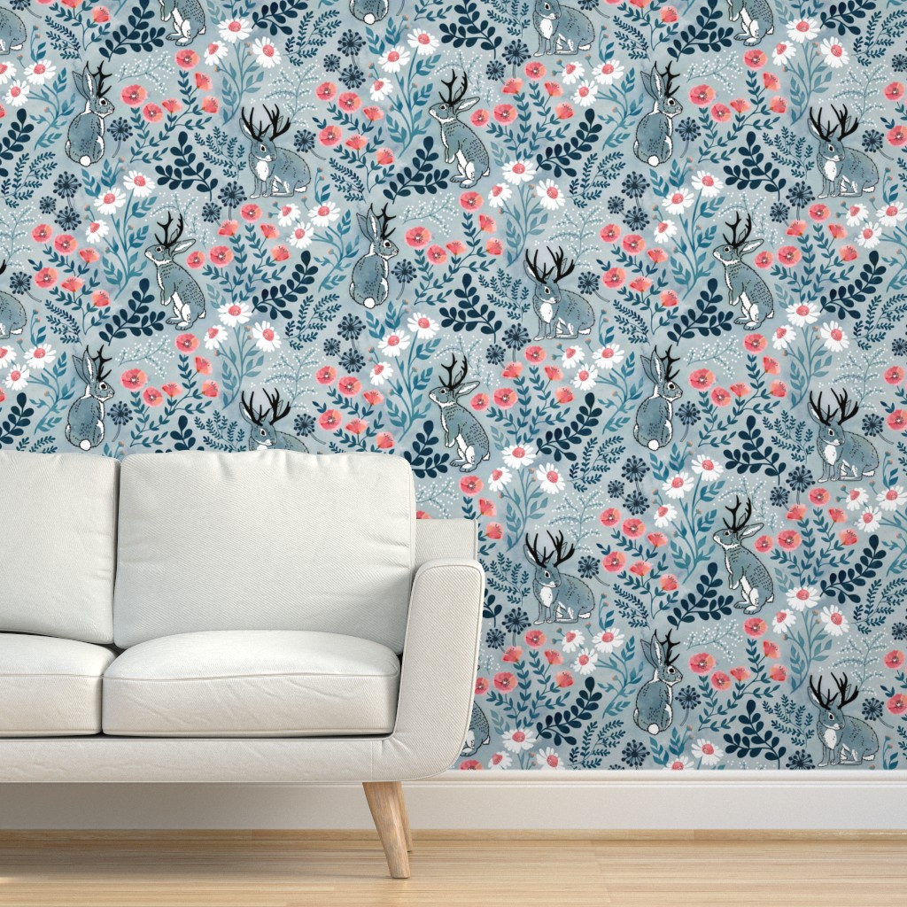 Jackalope Meadow - Blue Wallpaper | Shutterfly