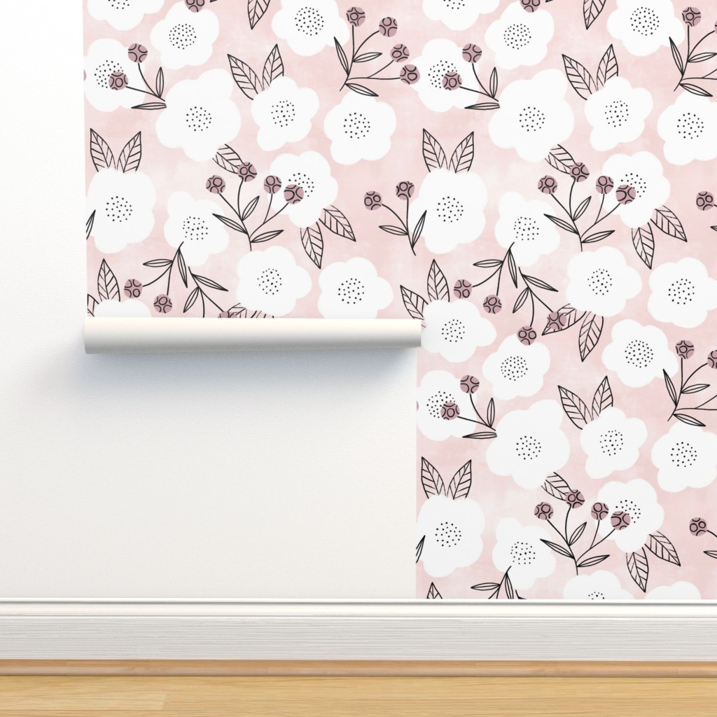 Arlene Floral - Pink Wallpaper | Shutterfly