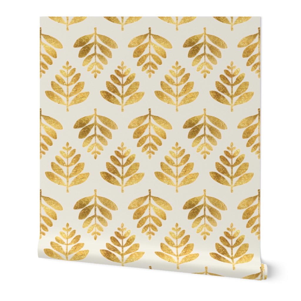 Lau Leaf - Gold Wallpaper | Shutterfly