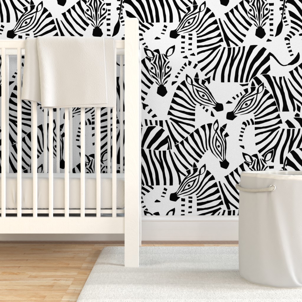 Zebra - Black and White Wallpaper | Shutterfly
