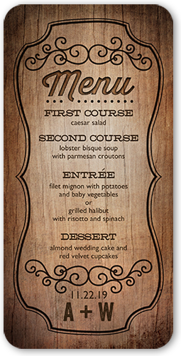 Rustic Wedding Menu Template