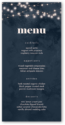 Winsome Wanderlust 4x8 Wedding Menu by Yours Truly | Shutterfly