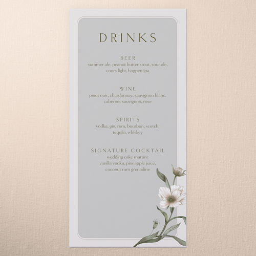 Enveloping Perennial 4x8 Wedding Menu by Lady Jae | Shutterfly