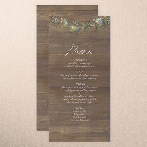 Laced Laurels 4x8 Wedding Menu by Petite Lemon | Shutterfly