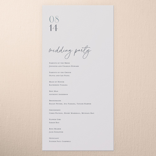 Modern Grace 4x8 Wedding Program by Float Paperie | Shutterfly
