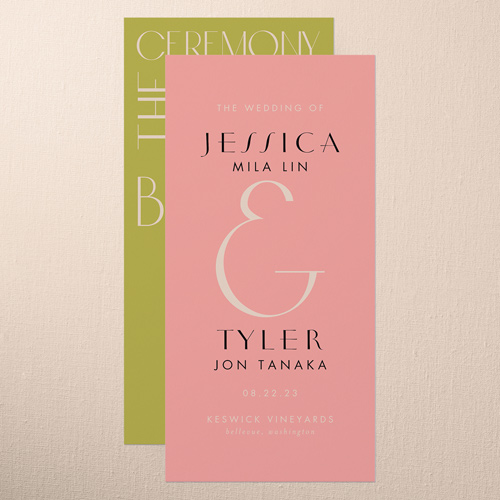 Chromatic Charm 4x8 Wedding Program by Yours Truly | Shutterfly