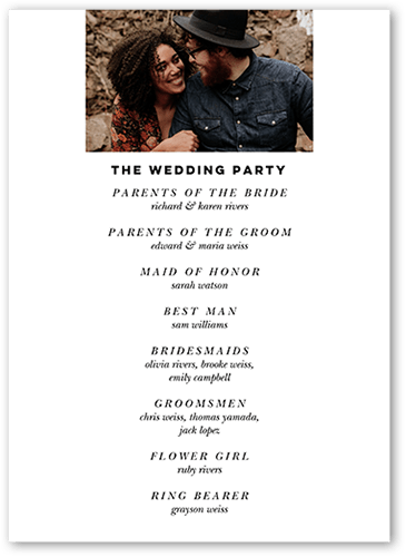 Modern Milestone 5x7 Wedding Program by Yours Truly | Shutterfly