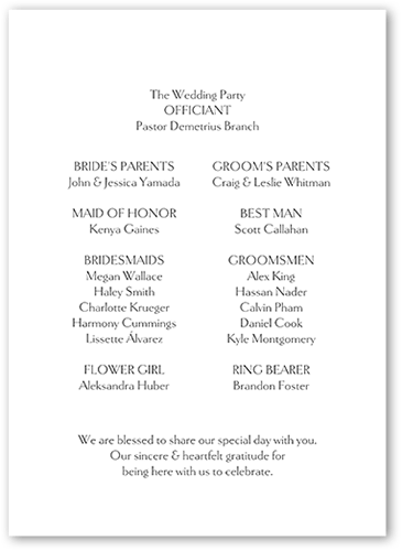 Gleaming Headline 5x7 Wedding Program by Stacy Claire Boyd | Shutterfly
