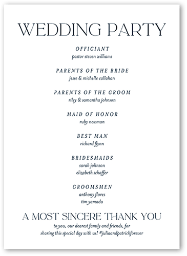 Modern Flow 5x7 Wedding Program by Jill Smith | Shutterfly