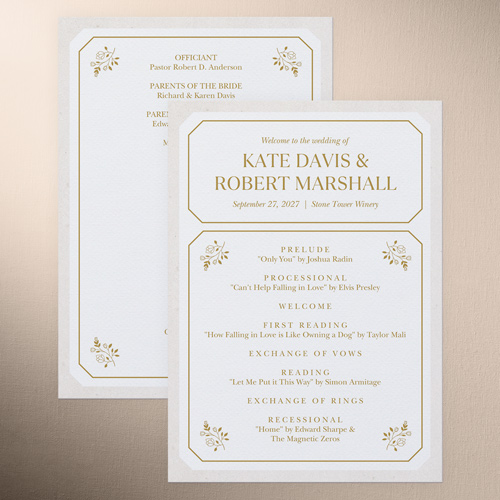 Eloquently Enclosed 5x7 Wedding Program by Yours Truly | Shutterfly