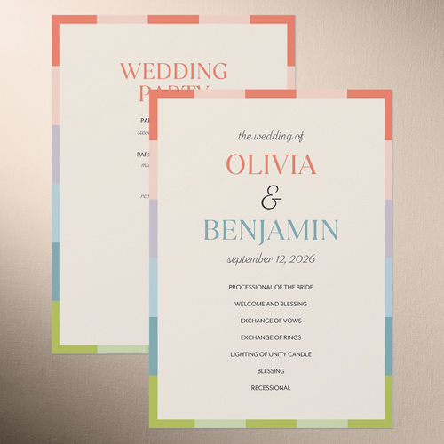 Color Crush 5x7 Wedding Program by Blonde Designs | Shutterfly