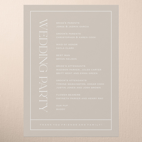Classic Gleam 5x7 Wedding Program by Kelli Hall | Shutterfly