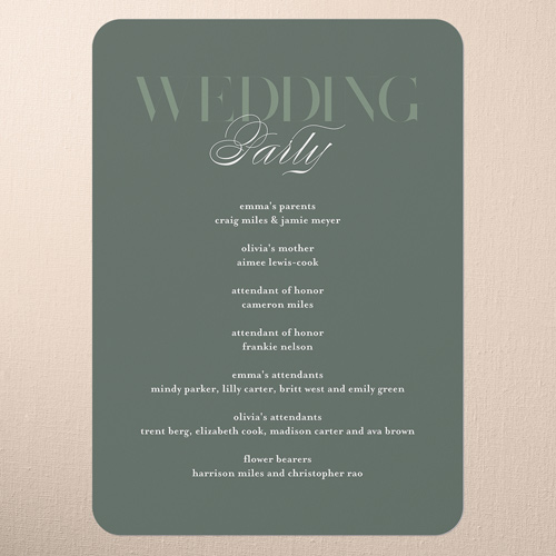 Serene Simplicity 5x7 Wedding Program by Kelli Hall | Shutterfly