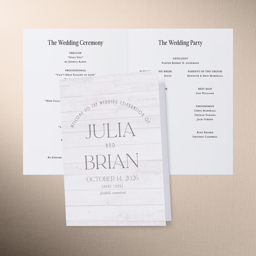 Timber Ties 5x7 Folded Wedding Program by Hello Little One | Shutterfly