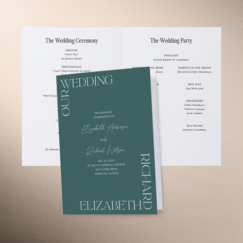 All Around 5x7 Folded Wedding Program by Sarah Hawkins Designs | Shutterfly