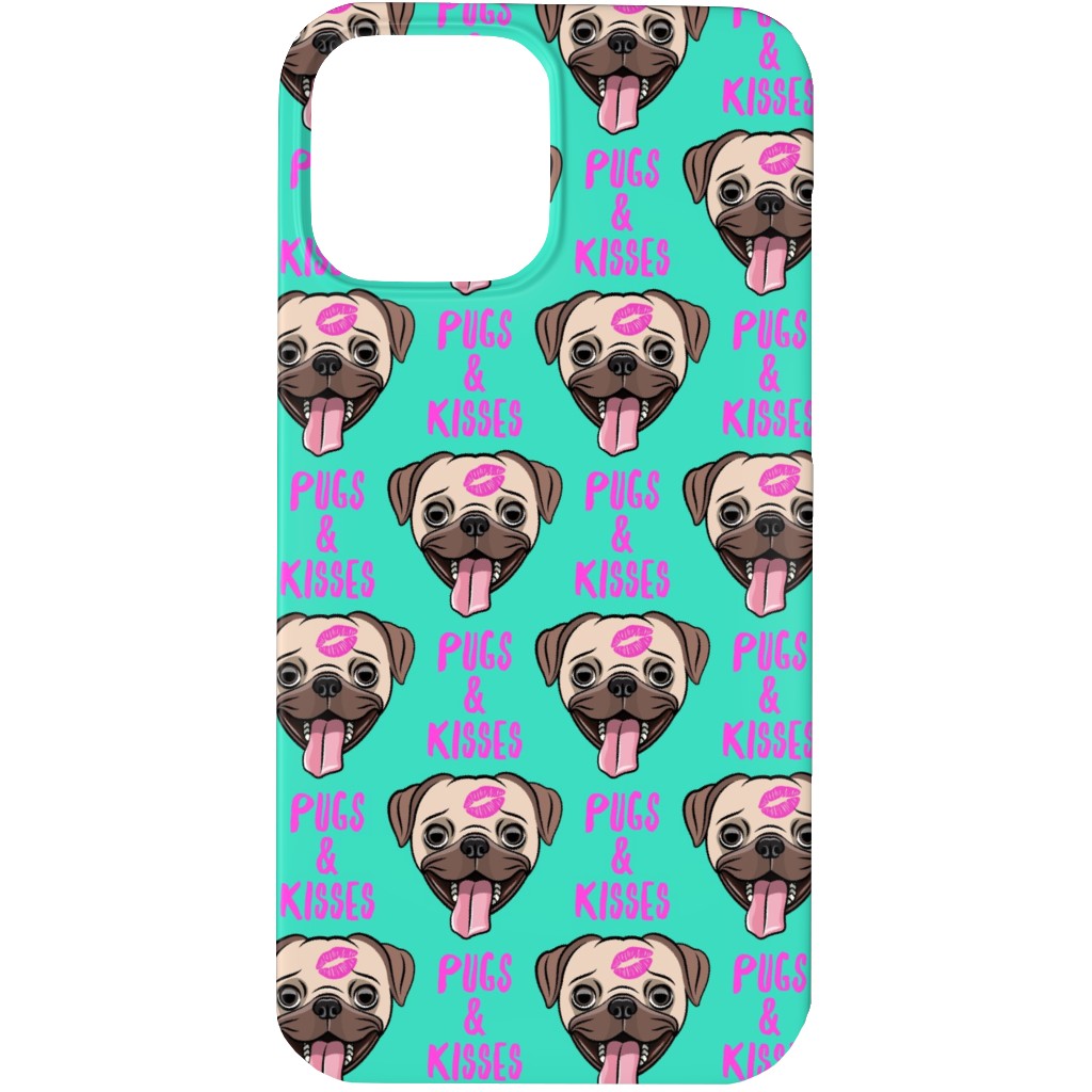 Pugs & Kisses - Cute Pug Dog - Teal Custom Socks | Shutterfly