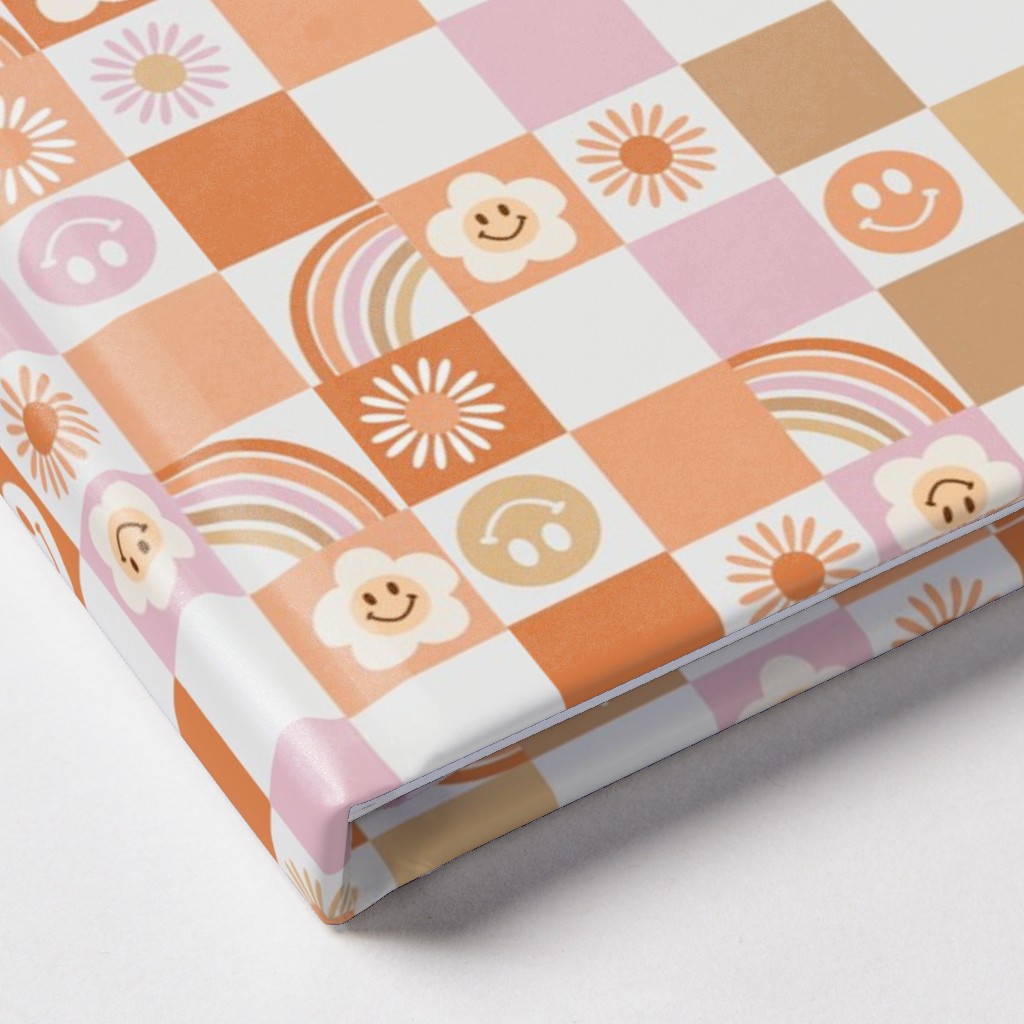 Retro Checkerboard - Daisy, Smile, Happy - Pink Orange Journal | Shutterfly