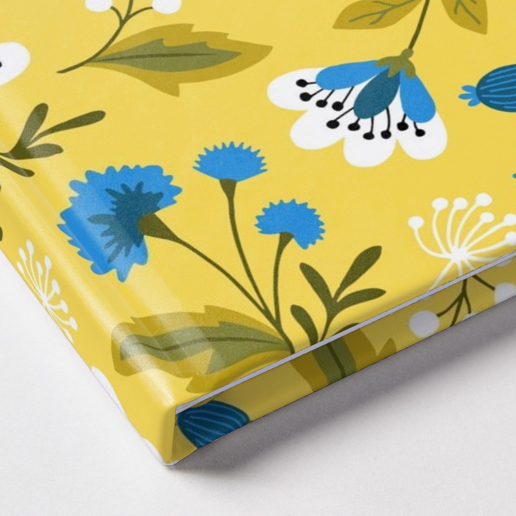 Colorful Spring Flowers - Blue on Yellow Journal | Shutterfly
