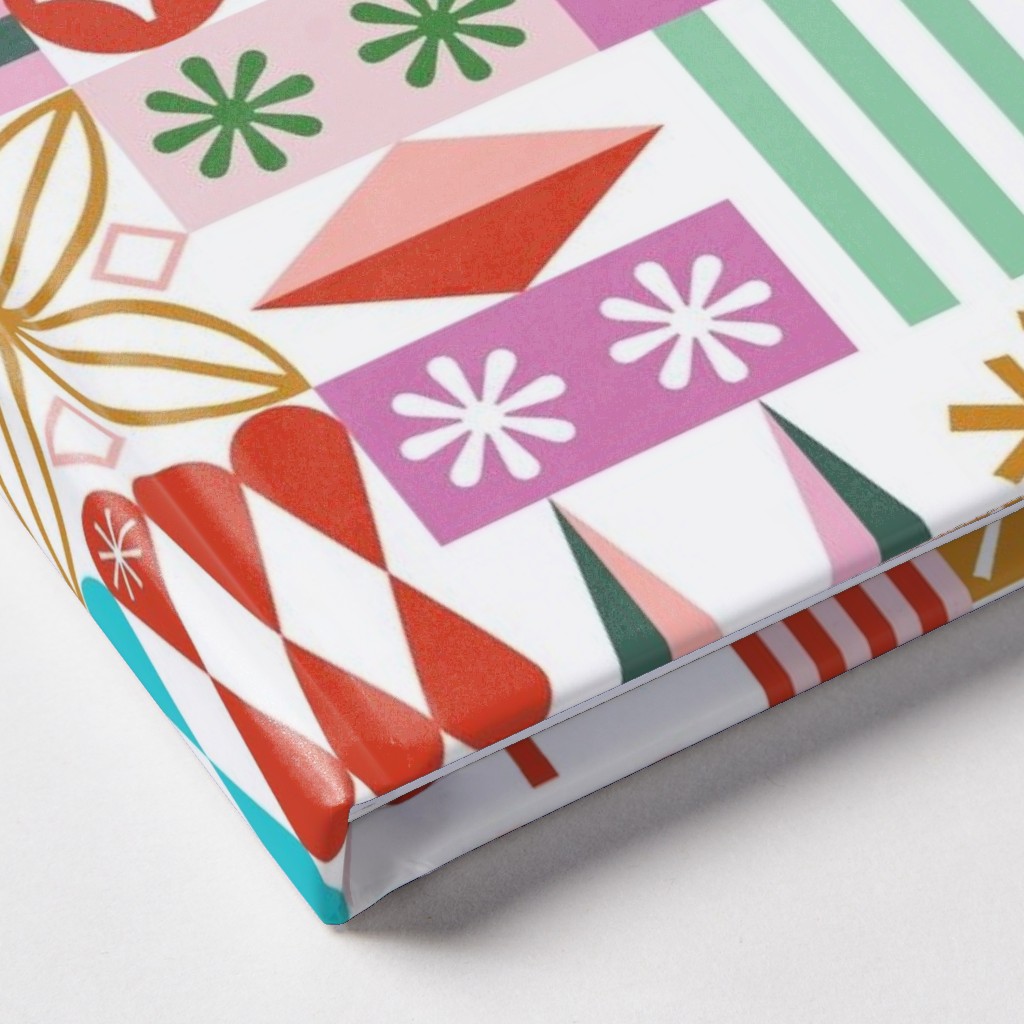 Santa's Workshop Geometric Stars Snowflakes Grid Holiday Stripes - Multi Journal | Shutterfly