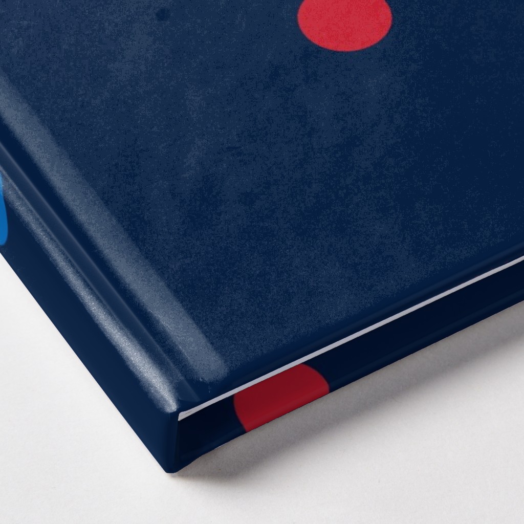 Mixed Polka Dots - Red White and Royal on Navy Blue Journal | Shutterfly