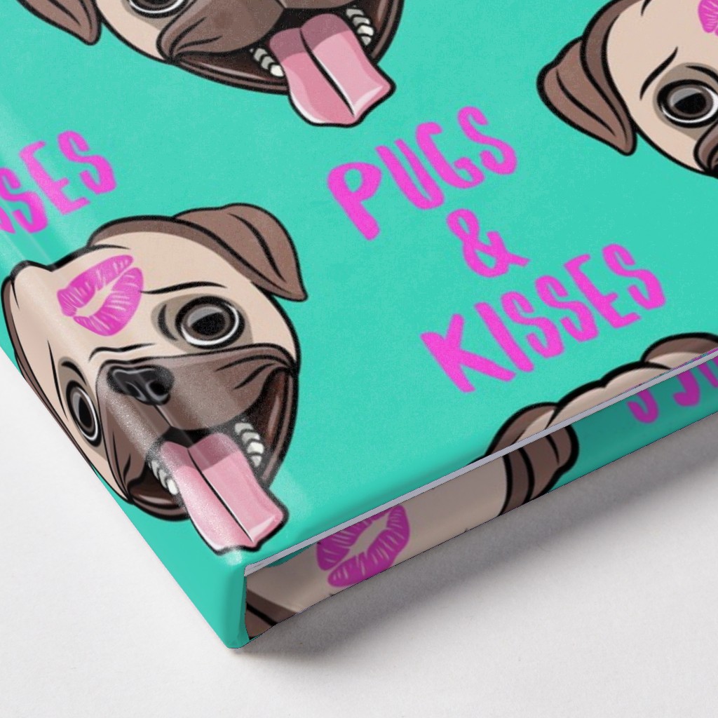 Pugs & Kisses - Cute Pug Dog - Teal Journal | Shutterfly