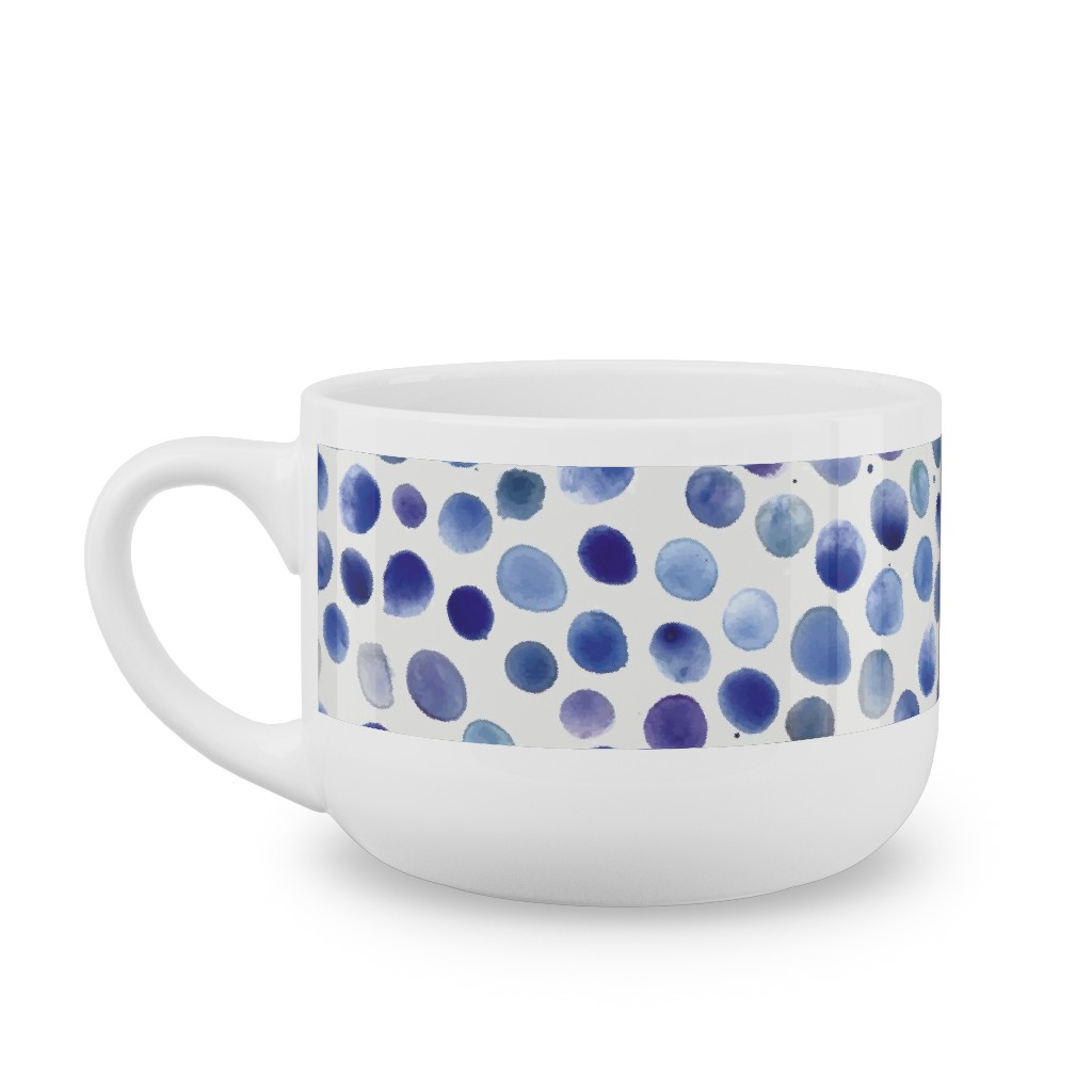 Watercolor Finger Dots - Blue Latte Mug | Shutterfly