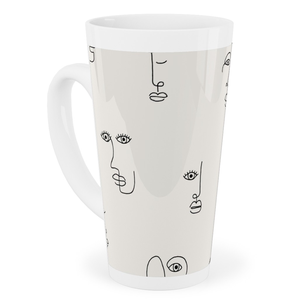 Minimalist Feminist Faces - Line Drawing Tall Latte Mug | Shutterfly