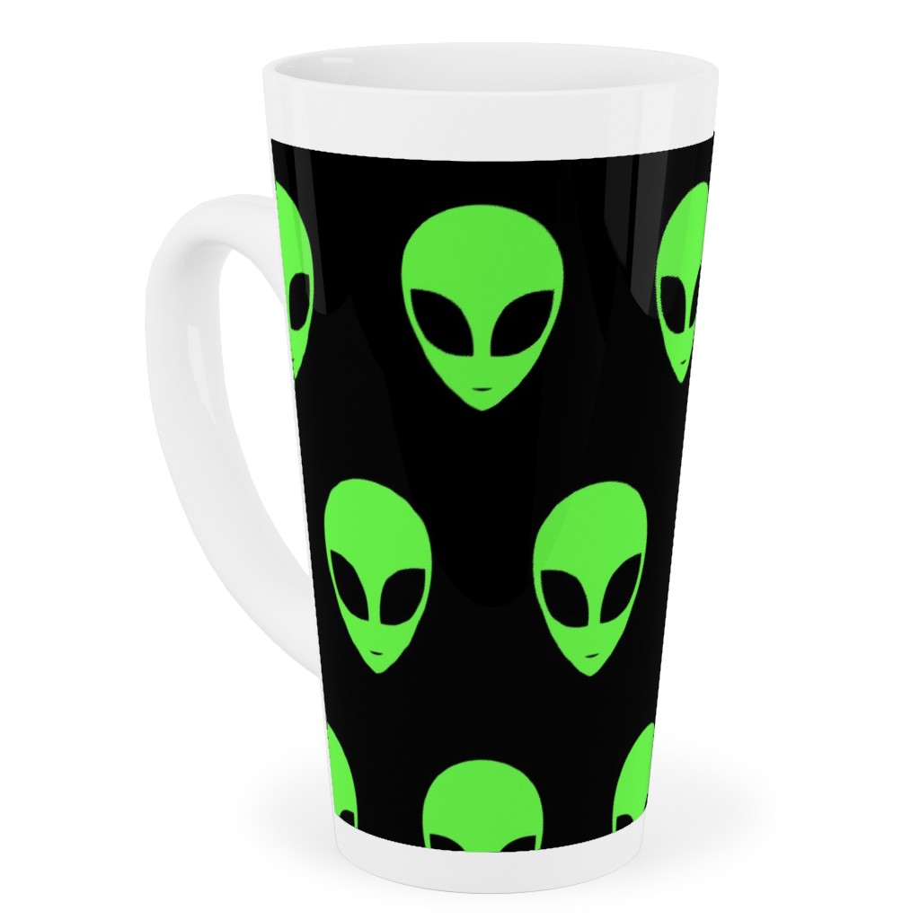 Retro Alien - Neon Green and Black Tall Latte Mug | Shutterfly