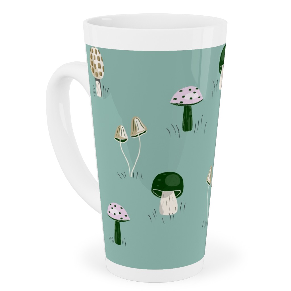 Mushroom Field - Green Tall Latte Mug | Shutterfly