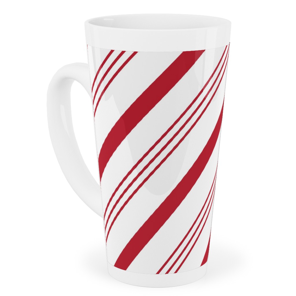 Candy Cane Stripes - Red on White Tall Latte Mug | Shutterfly
