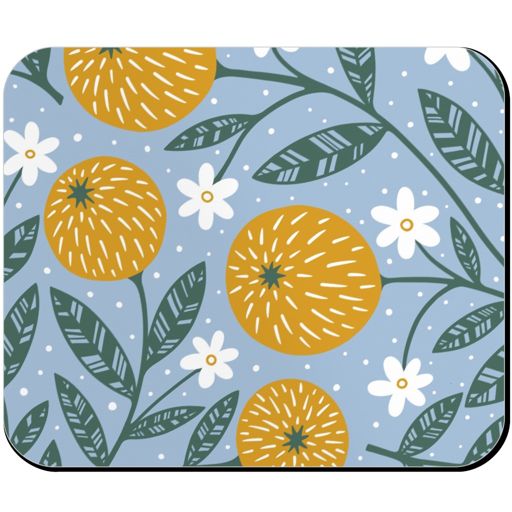 Orange Trees - Blue Mouse Pad | Shutterfly
